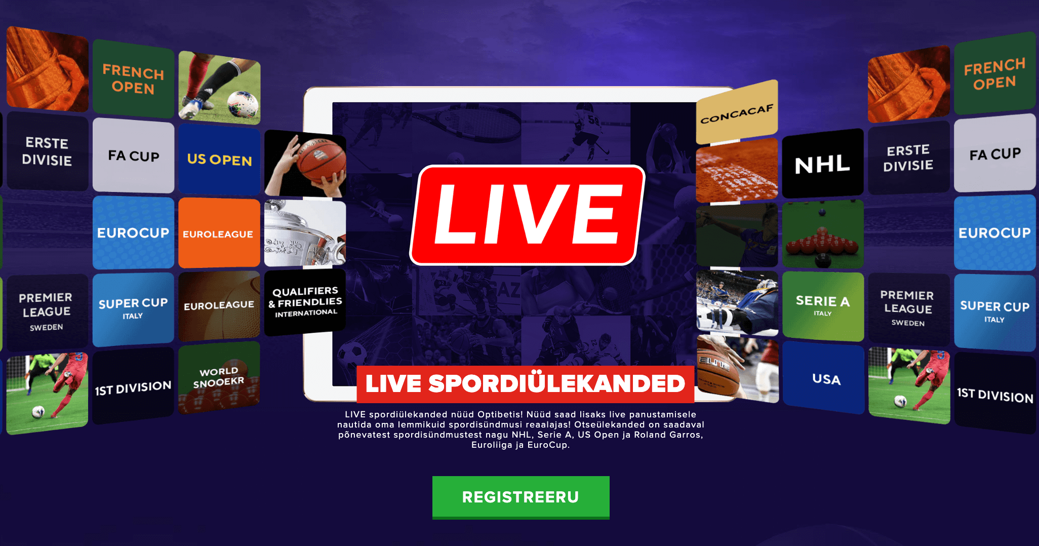 Optibet Live spordivõistlused - vaata, panusta ja võida!
